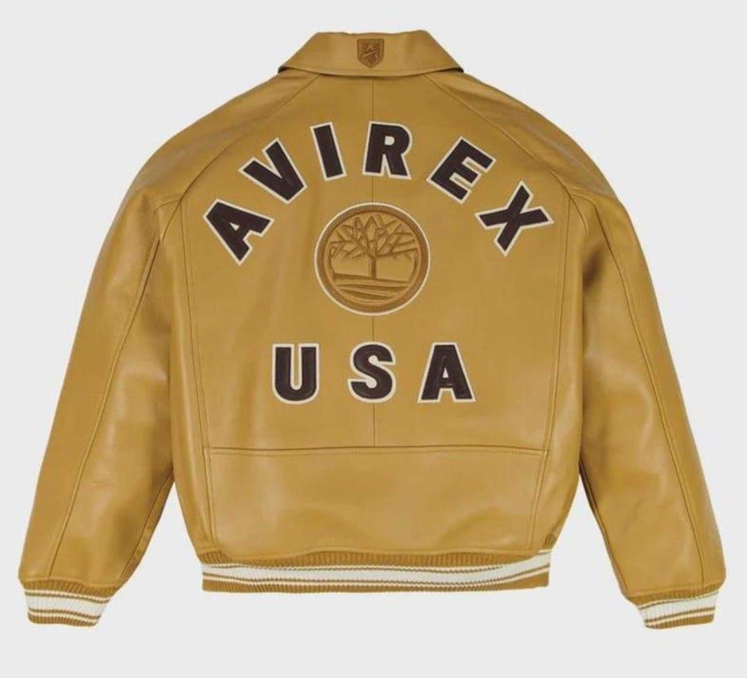 Avirex USA Leather Bomber Jacket, Genuine Cowsoft Varsity Coat, Old ...
