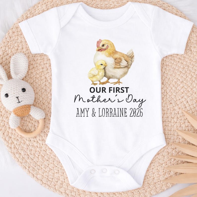 Personalized First Mother's Day Matching Set, Chicken Mom and Baby ...