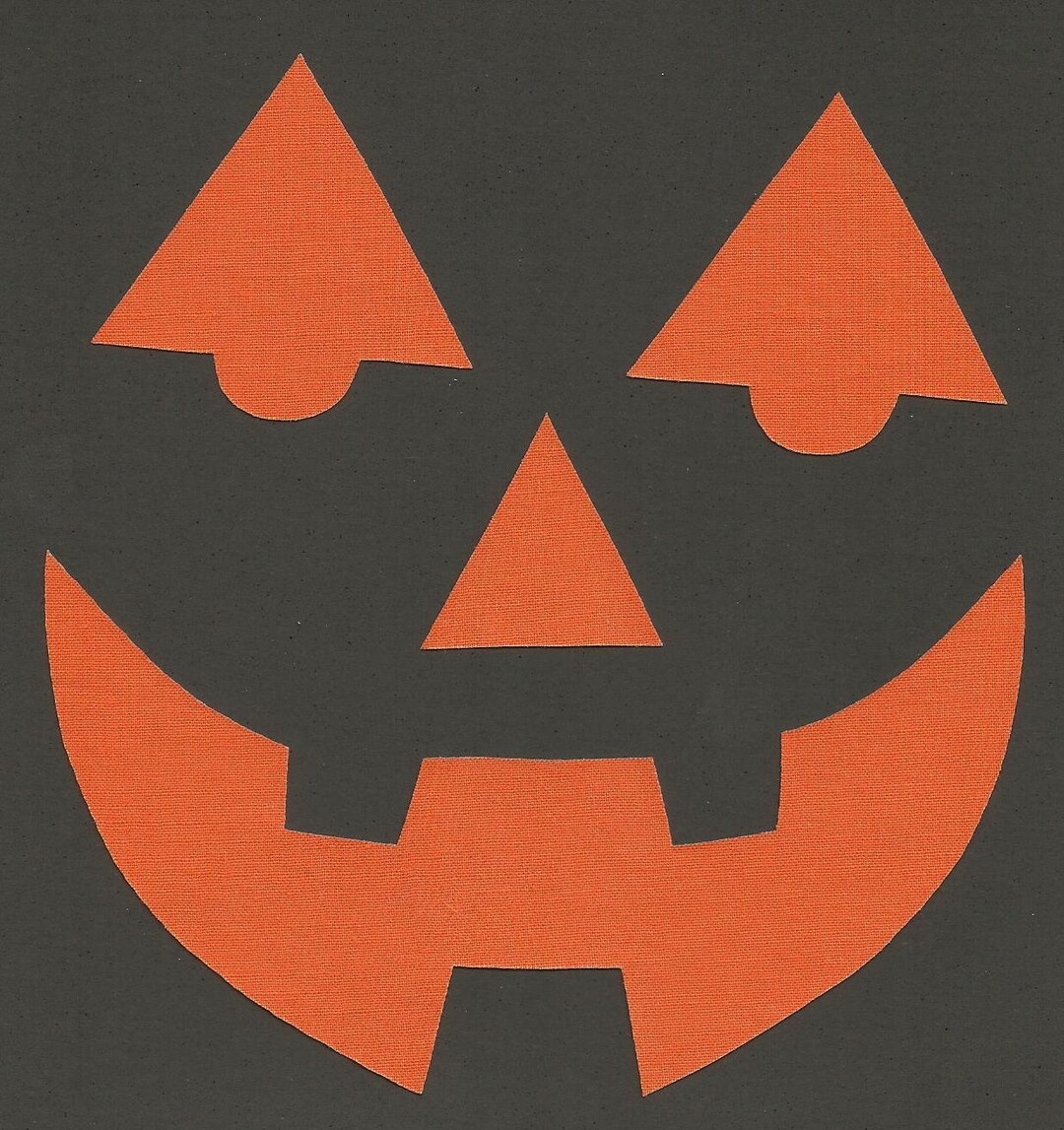Orange Happy Pumpkin/jack O Lantern Face Fabric Iron on - Etsy