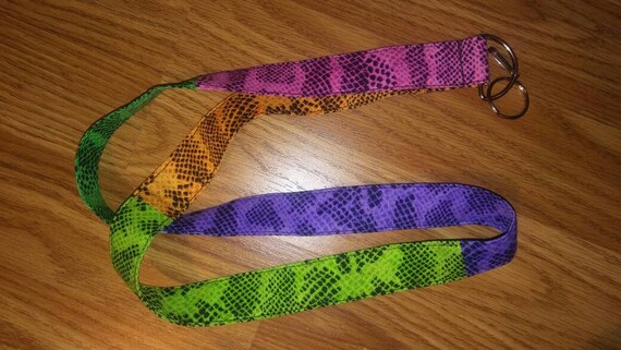 Pink Orange Purple Green Snake Skin/scales Print Cotton - Etsy