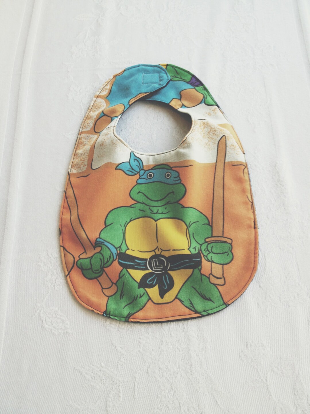 Leonardo Turtles Bib, Vintage Teenage Mutant Ninja, Vintage TMNT Baby ...