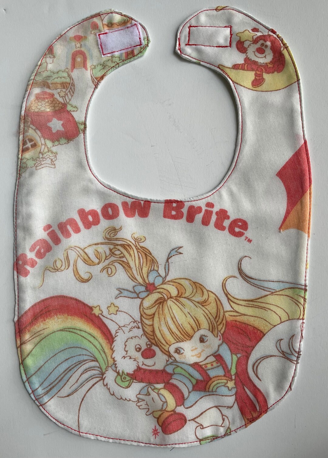 Rainbow Brite Bib - Vintage Sheets Bib - Recycled Bed Sheets - 90s ...