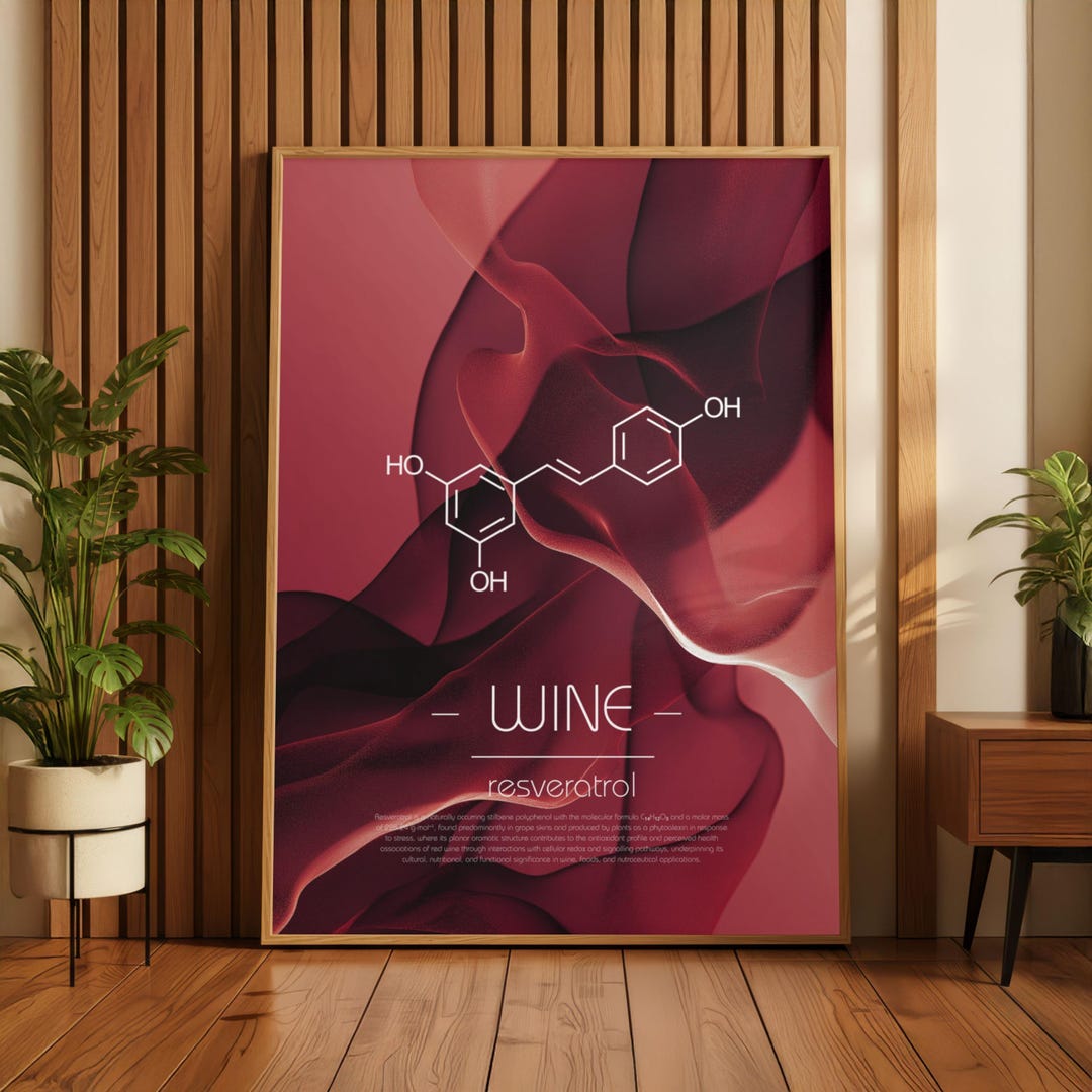 Wine Molecular Structure Poster | Resveratrol Chemistry Wall Art ...
