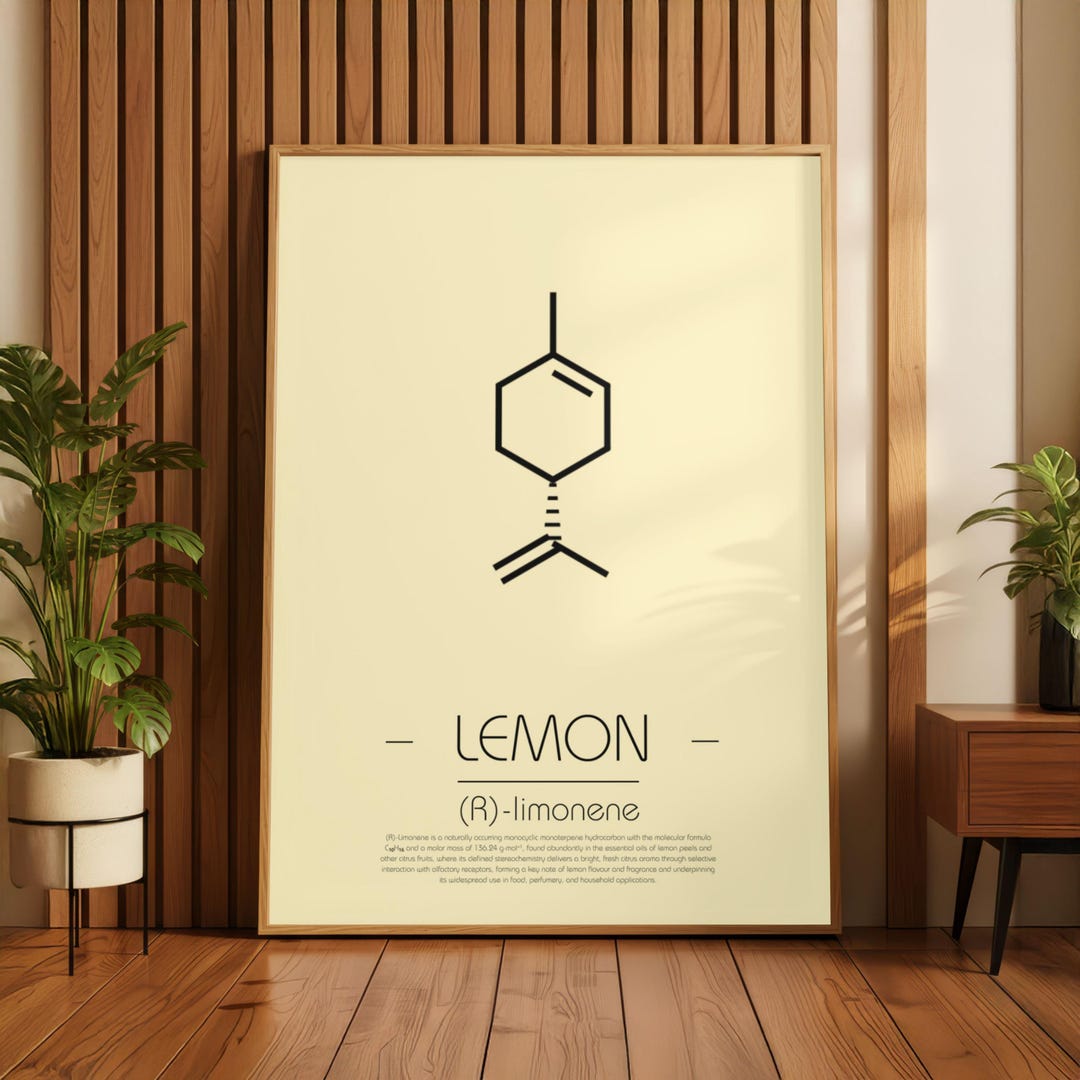 Lemon Molecule Poster | Chemical Structure Wall Art | Fragrance ...