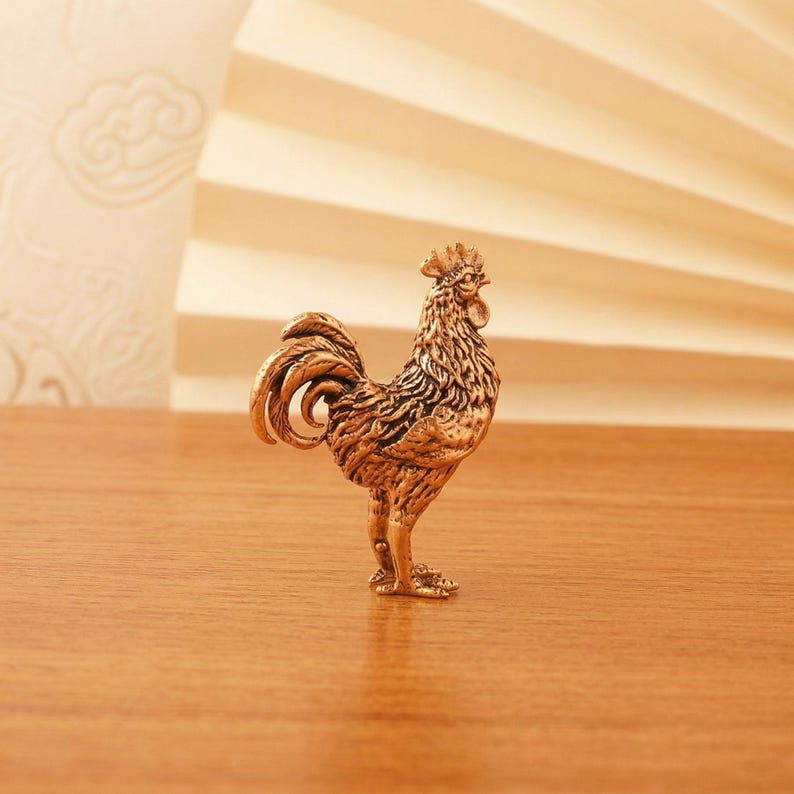 Vintage Brass Chicken Figurine Set, Rustic French Farmhouse Tabletop ...