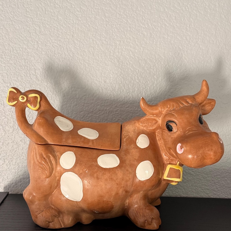 Vintage Cookie Jars Cows - Etsy