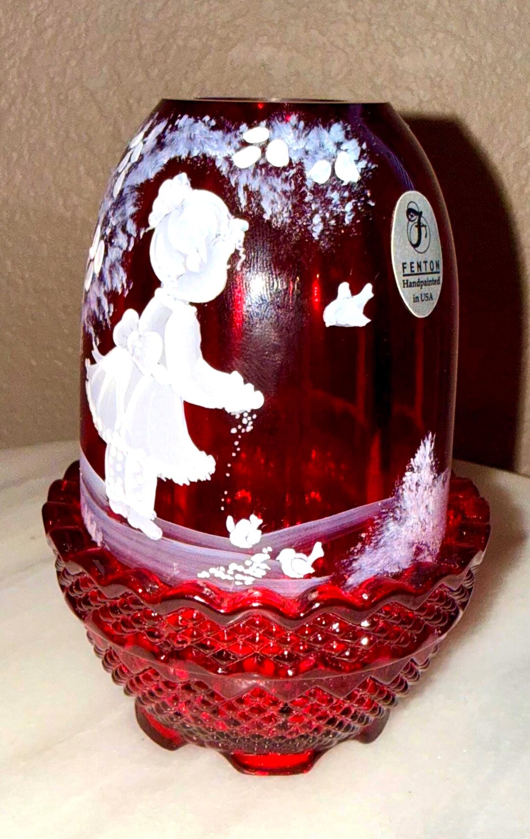 Vintage Fenton Ruby Red- Mary Gregory Fairy Light +mystery Gift - Etsy