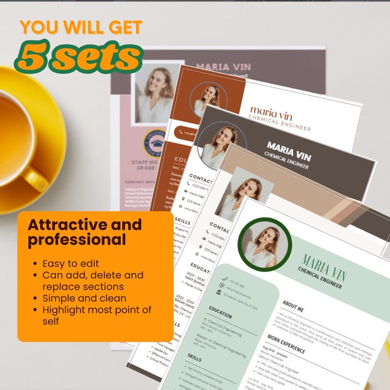 Professional Resume Template - Etsy