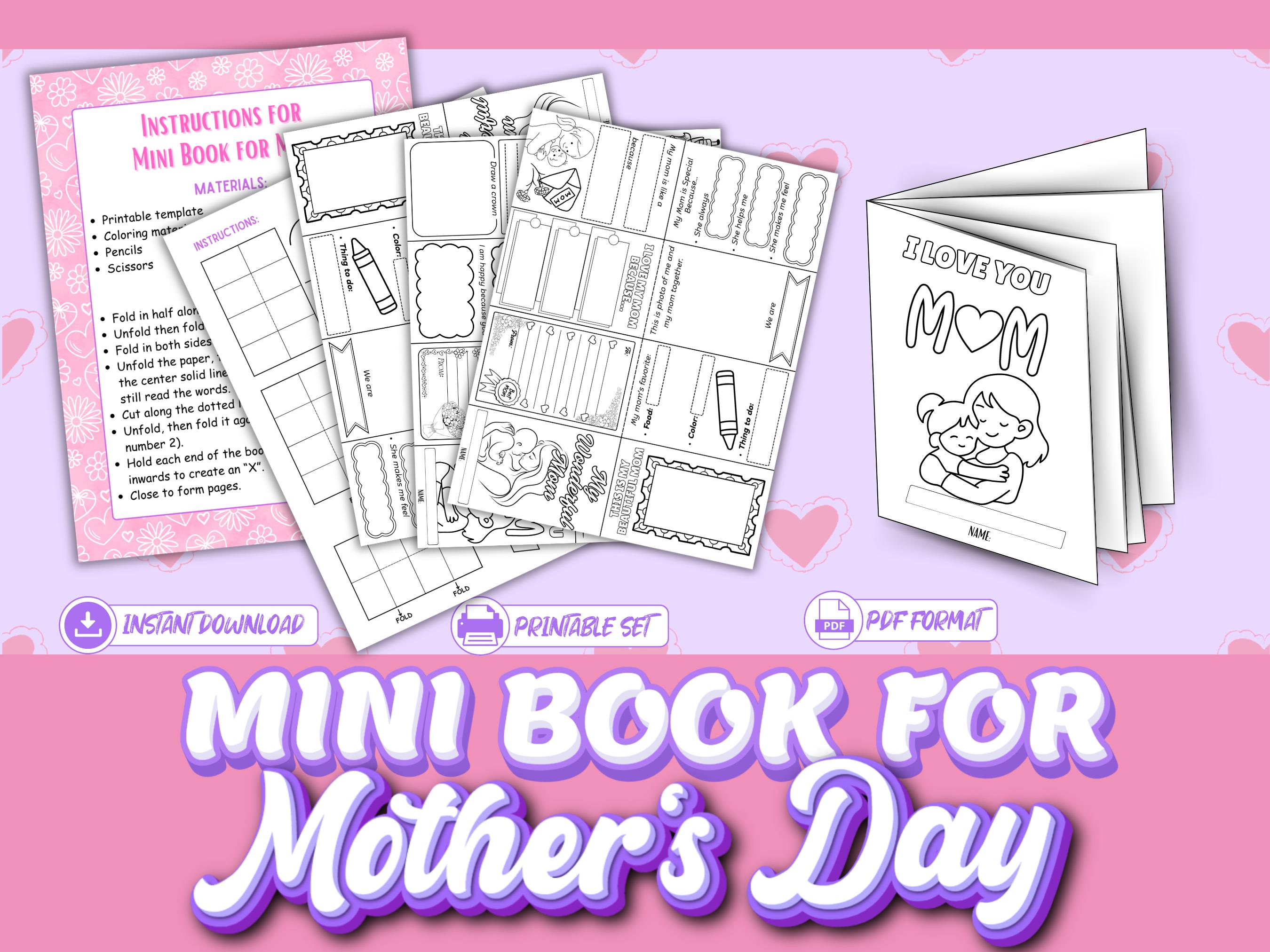 Mothers Day Mini Book Printable Activity Booklet for Kids Classroom ...