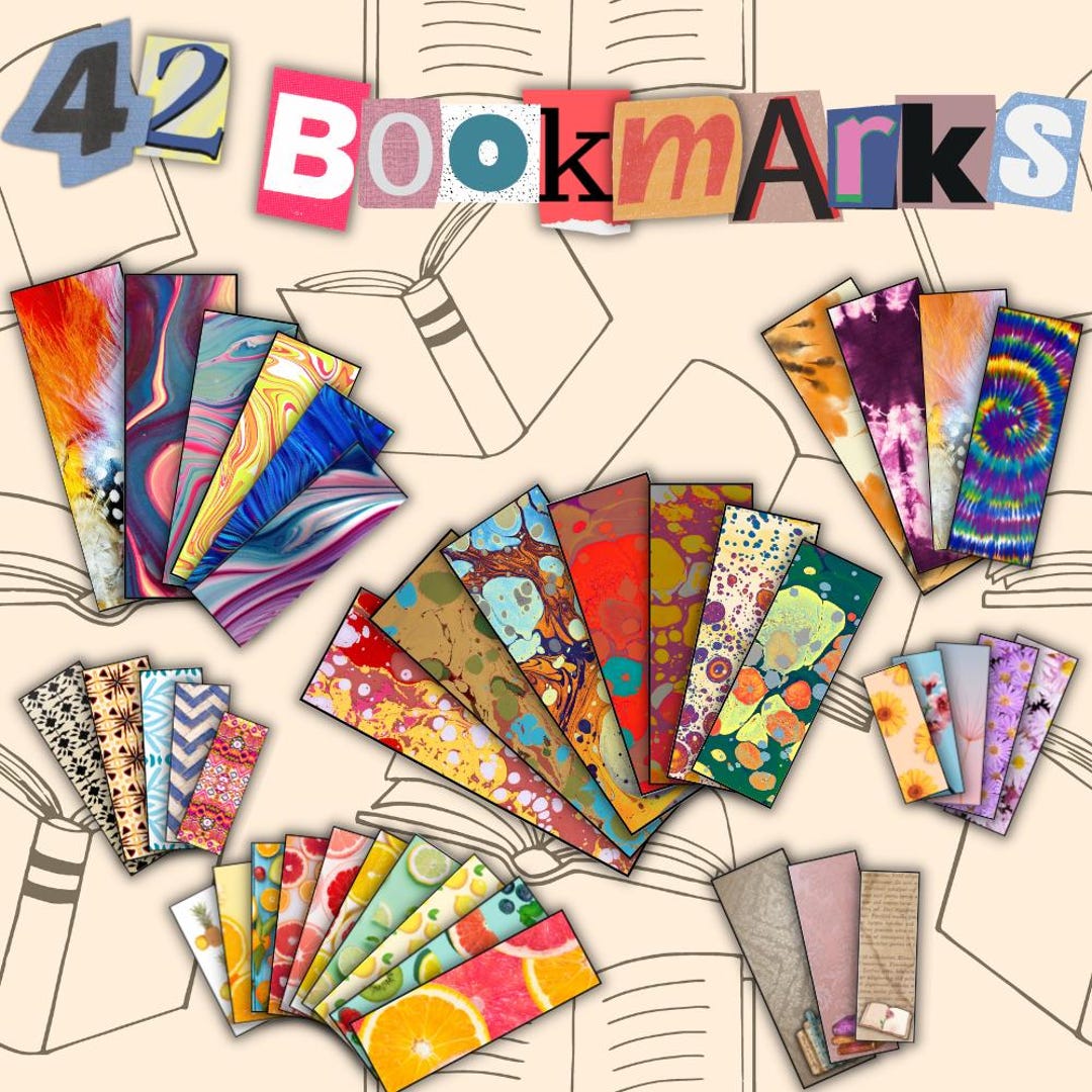 Printable Bookmarks Bundle Set of 42 Unique Designs Digital Download ...