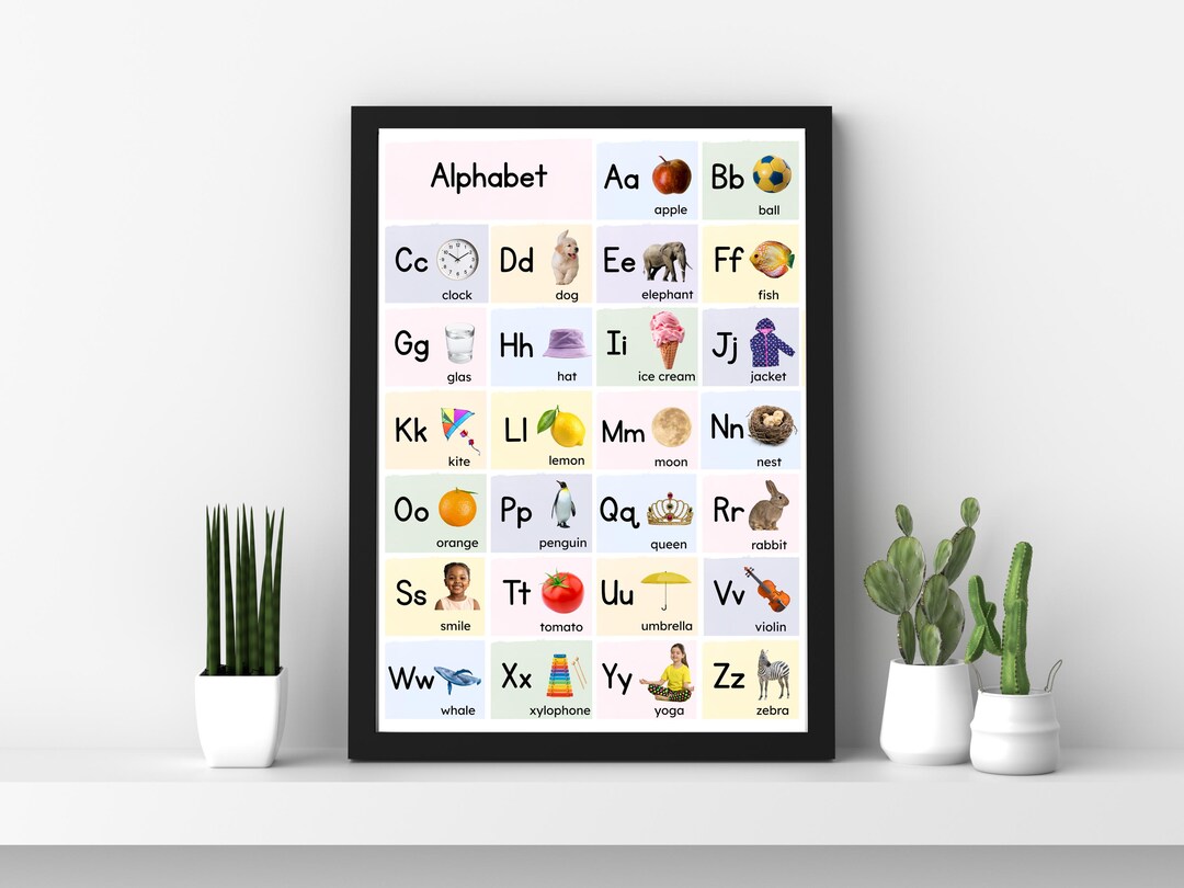 A-Z Alphabet Poster With Real Photos | Montessori A4 Printable for Kids ...