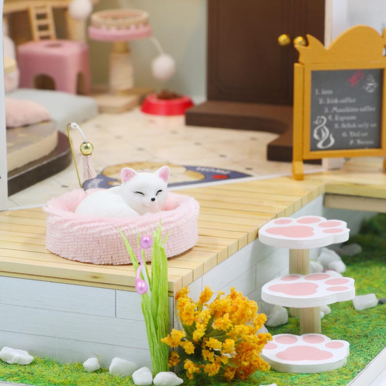 DIY Kit - Cat Cafe - Miniature Diorama – LED Dollhouse - Etsy