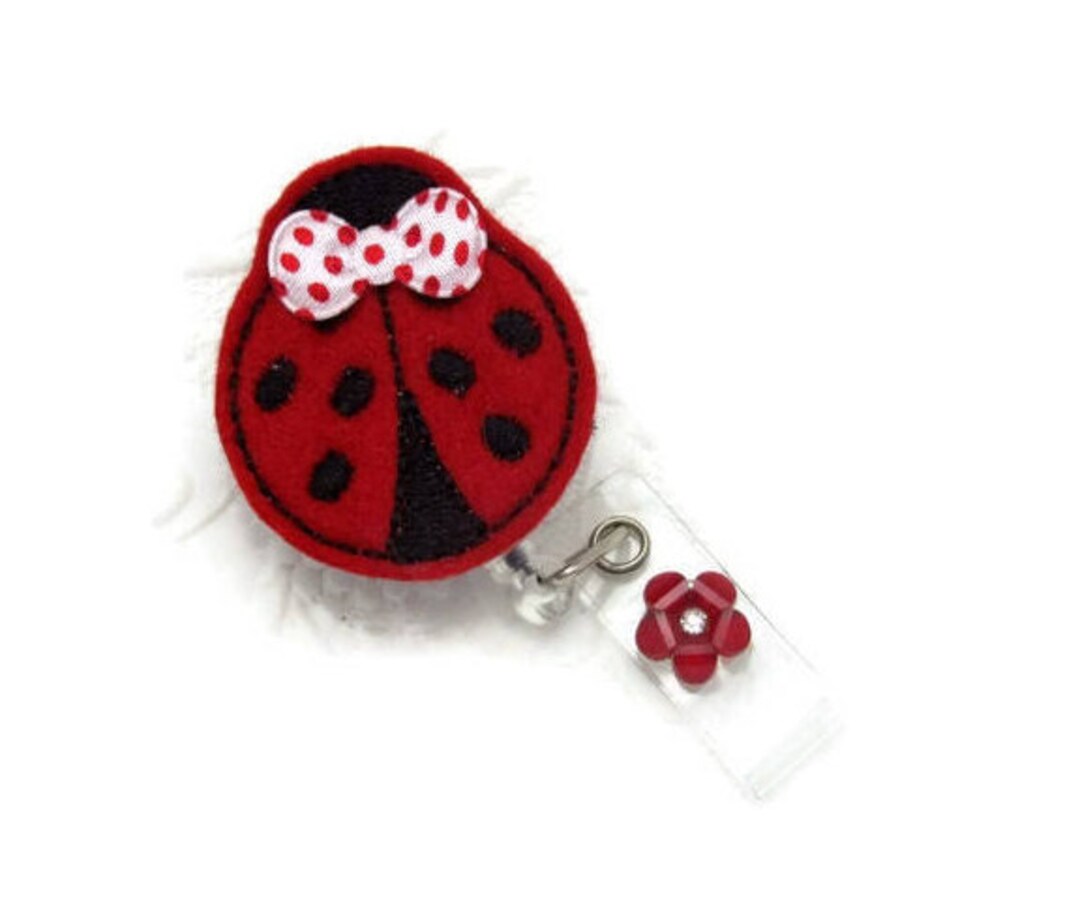 Ladybug Badge Reel - Ladybug Gifts - Designer Badge Reels - Cute ID ...