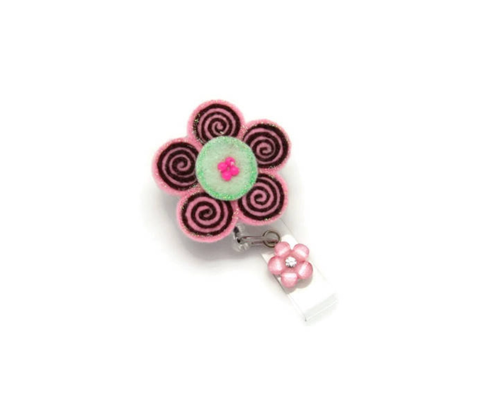 Pink Flower Badge Reel Flower Badge Reel Badge Reel - Etsy