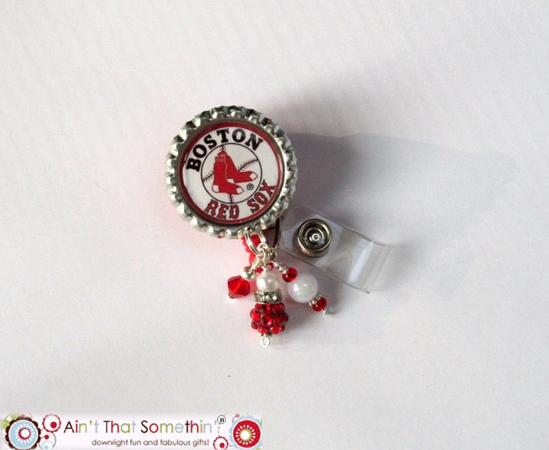 Boston Red Sox Inspired Retractable Badge Reel - Baseball Badge Clips ...