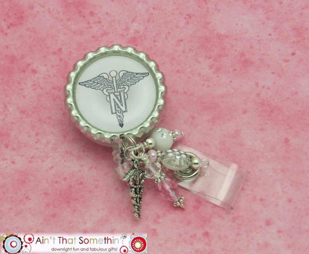 Professional Nurse Retractable Badge Reel - Pretty Badge Clips ...
