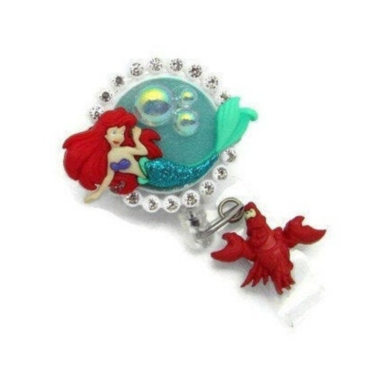 Mermaid Badge Reel - Cute Badge Reel - Mermaid Badge Reel - Bling Badge ...