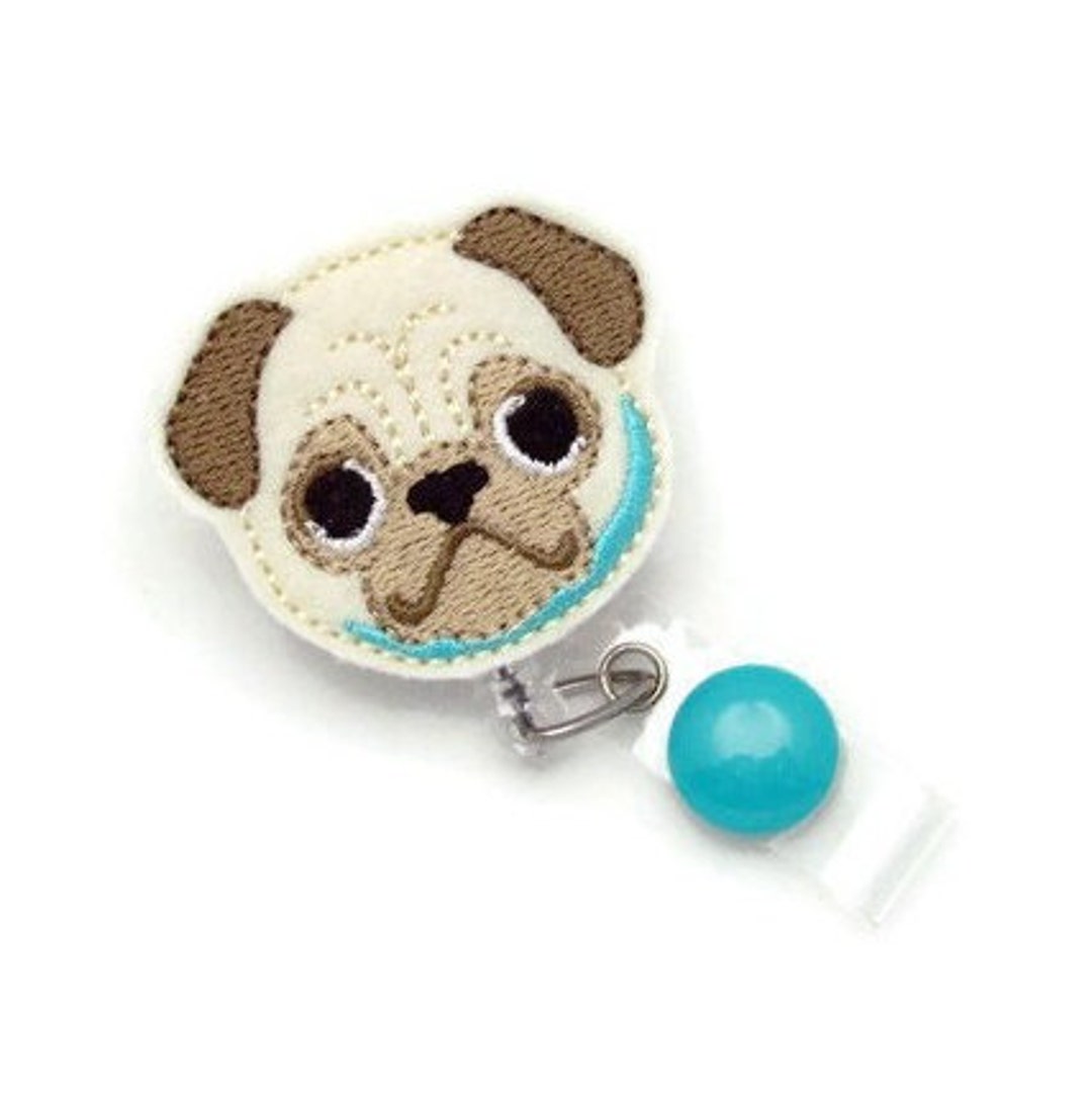Pug Badge Reel - Dog Lover Badge Reel - Vet and Vet Tech Badge Reel ...