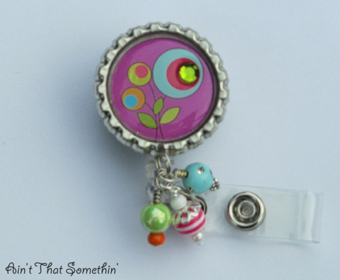 Pocketful of Posies Retractable Badge Reel Flower Badge Reel - Etsy