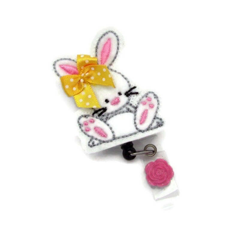 Easter Bunny Retractable ID Name Badge Reel Gifts Bunny | Etsy