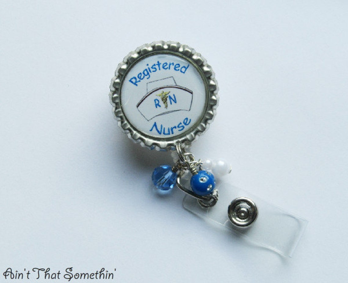 Classic RN Retractable Badge Reel - Nurse Badge Clips - Professional ID ...