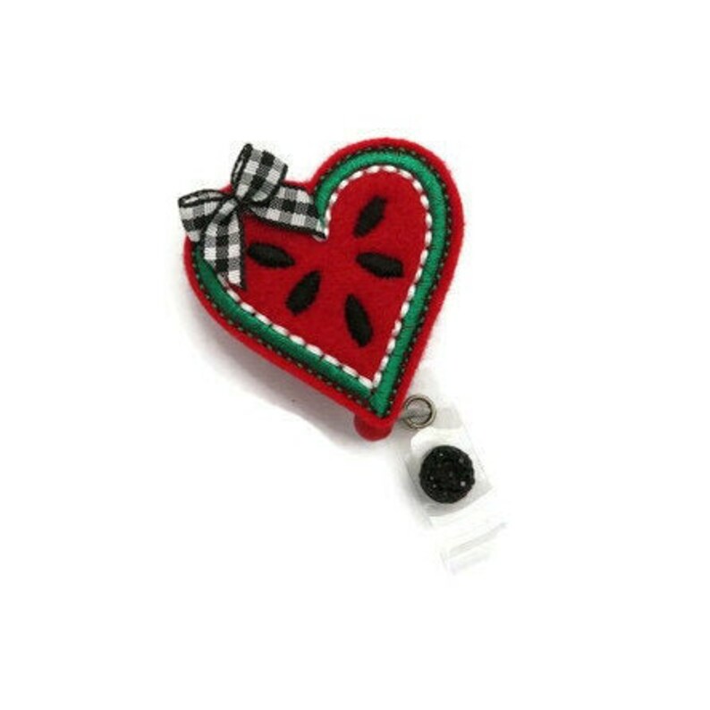 Watermelon Heart Badge Reel - Nutritionist Summer Fruit ID Badge Reel ...