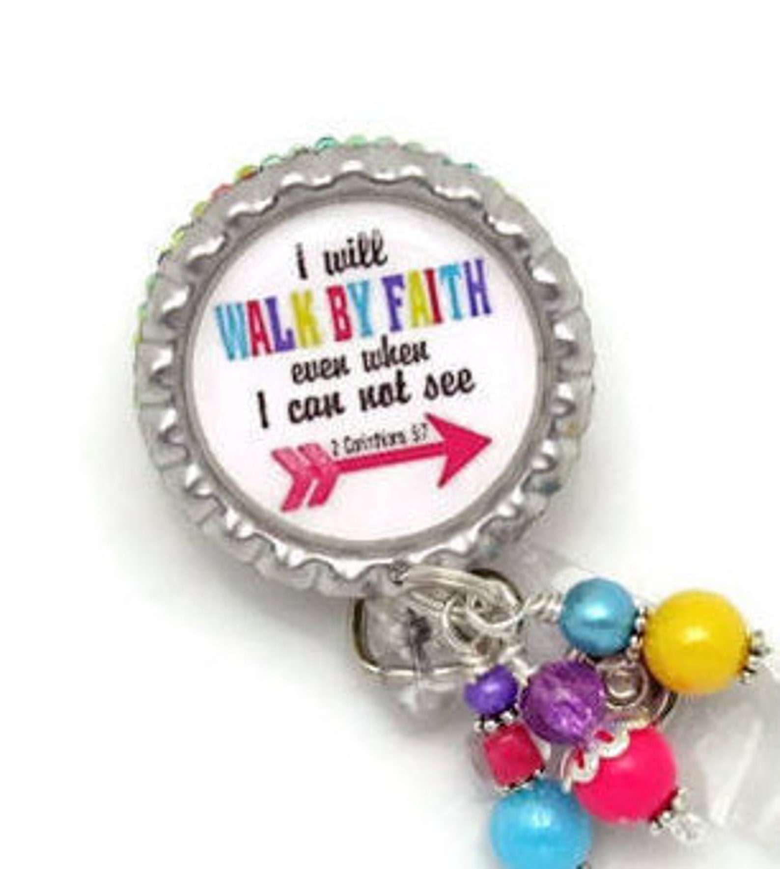 Walk by Faith Badge Reel - Religious Badge Reel - Faith ID Badge Reels ...