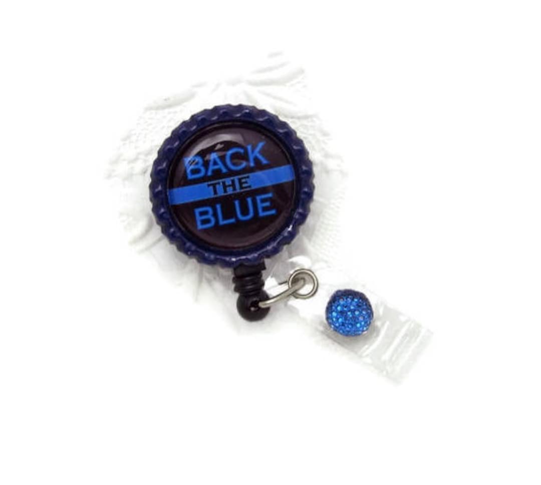 Police Badge Reel- Back the Blue Badge Reel- Male Badge Reel- Awareness ...