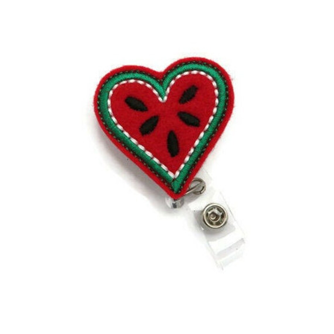 Watermelon Heart Badge Reel - Nutritionist Summer Fruit ID Badge Reel ...