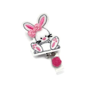 Easter Bunny Retractable ID Name Badge Reel Gifts - Bunny Rabbit ...
