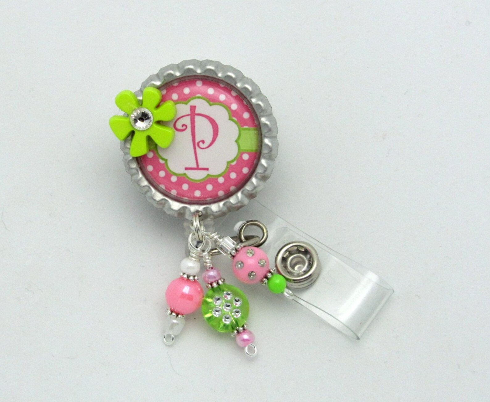 Personalized Badge Reels - Initial Badge Clips - Monogrammed Badge ...