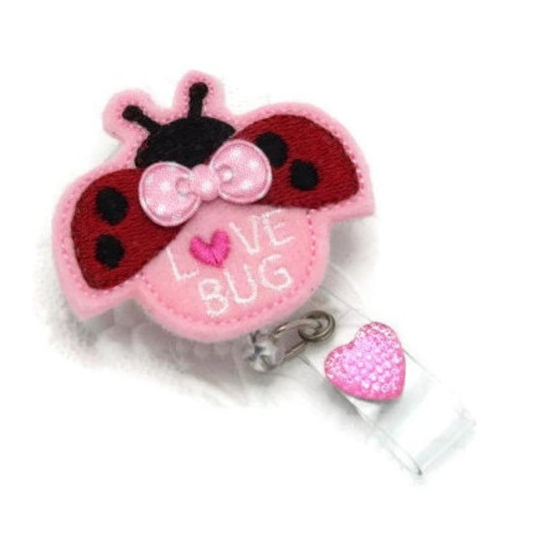 Ladybug Badge Reel - Love Bug Badge Reel - Valentine Badge Reels ...