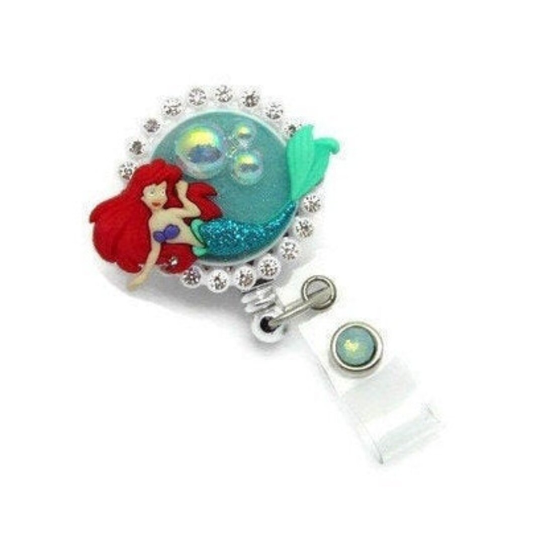 Mermaid Badge Reel - Cute Badge Reel - Mermaid Badge Reel - Bling Badge ...