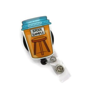 Stool Sample Cute Resin Funny ID Badge Reel for Lab Tech, Nurse, Gastro ...