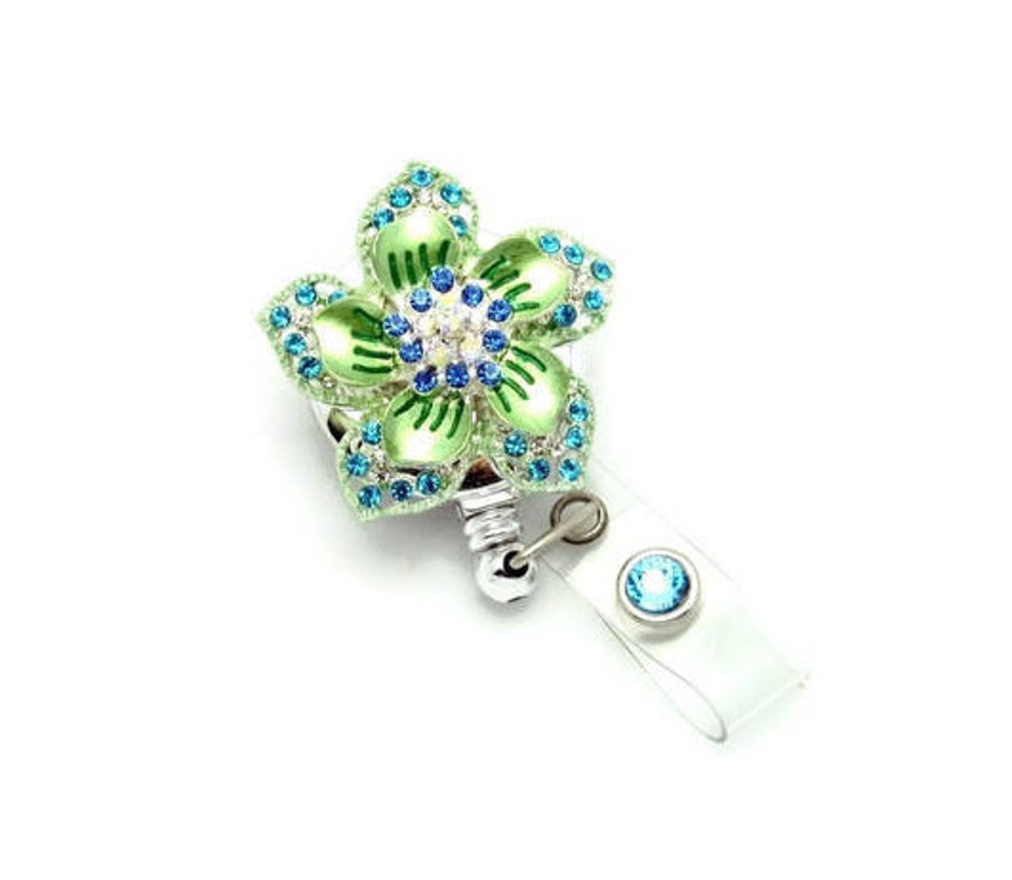 Badge Reel Kawaii Flower Badge Reel Bling Badge Reel Flower | Etsy