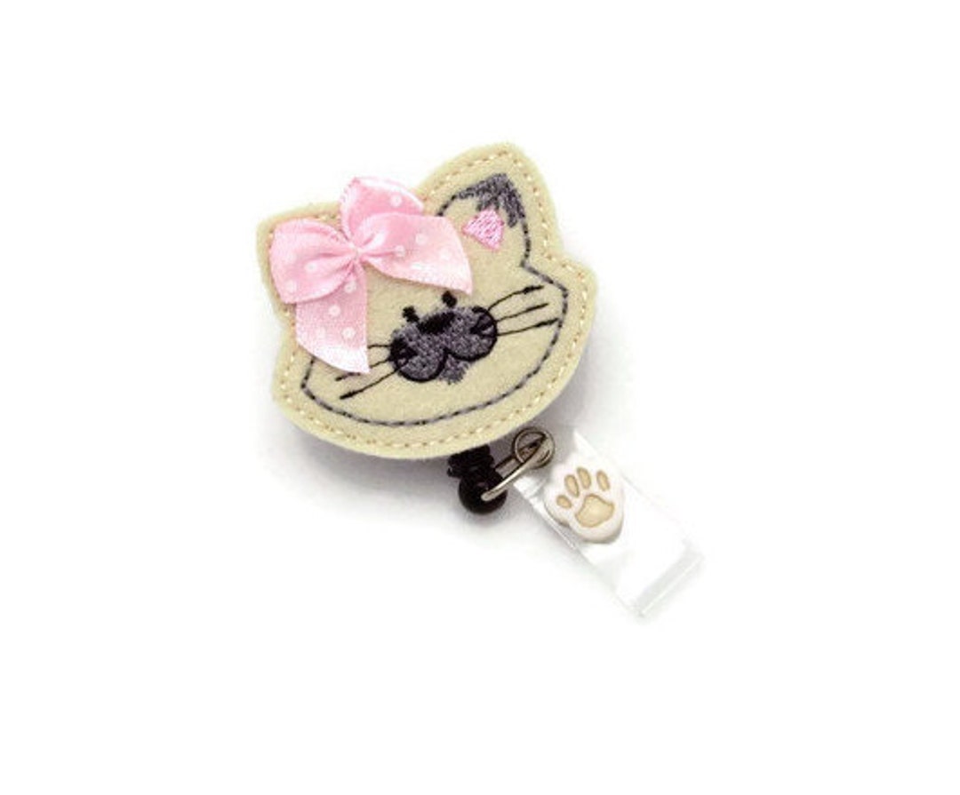 Cat Badge Reel Siamese Cat ID Badge Reel Cat Lover Gifts Felt Badge ... Cat Badge Reel Siamese Cat ID Badge Reel Cat Lover Gifts Felt Badge ...
