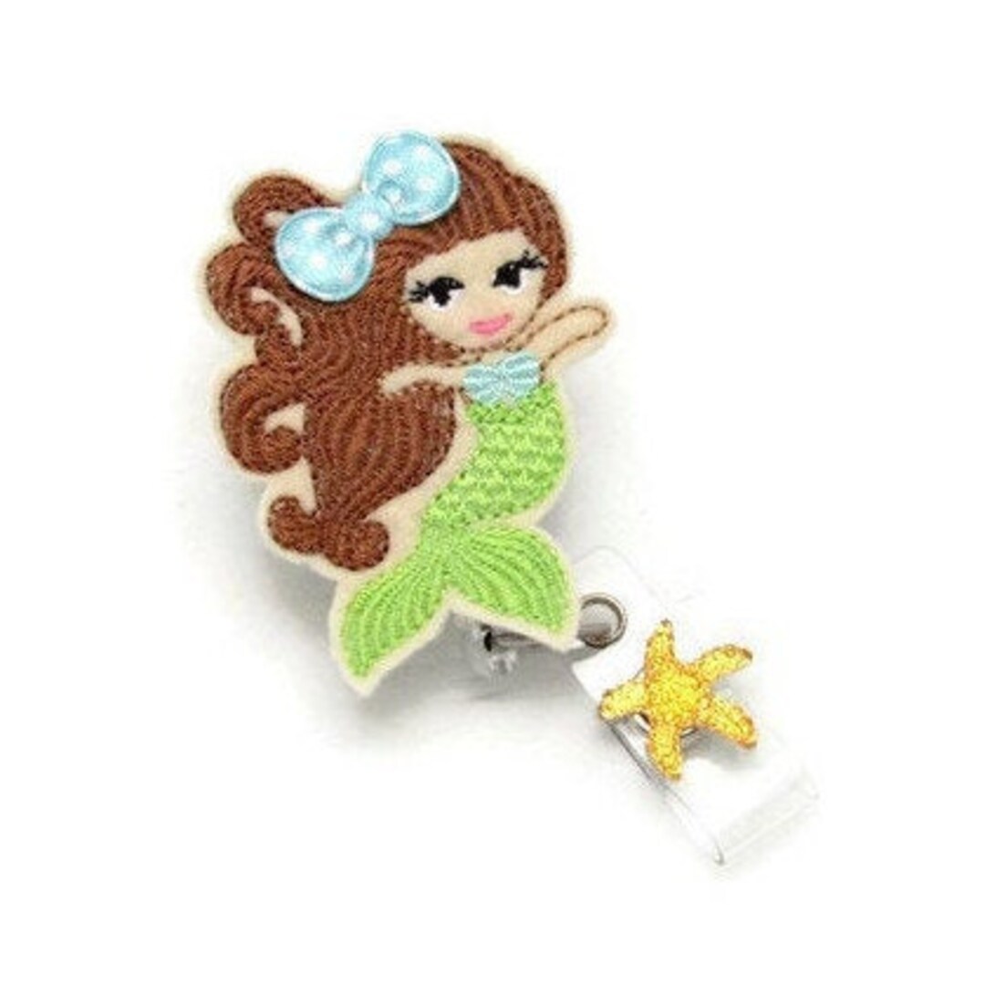 Mermaid Badge Reel - Badge Reel - Green Mermaid - Mermaid Gifts - Cute ...