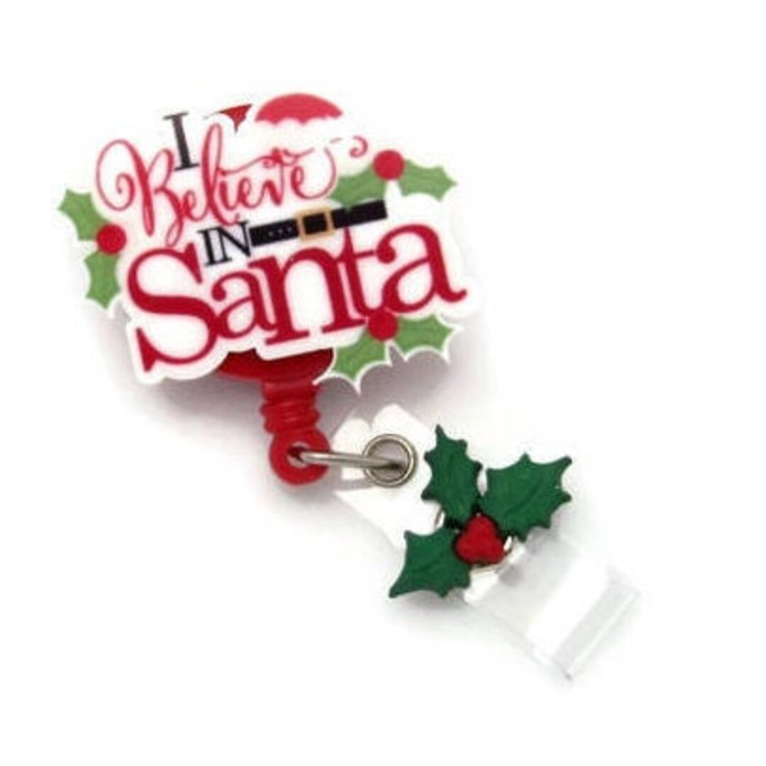 Christmas Badge Reel- Santa Badge Reel- I Believe Badge Reel- Holiday ...