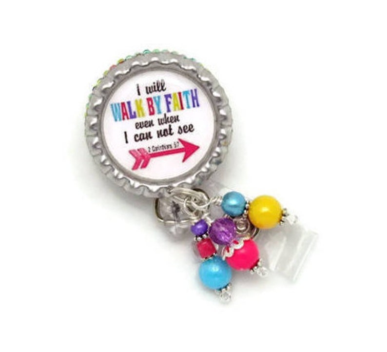 Walk by Faith Badge Reel - Religious Badge Reel - Faith ID Badge Reels ...
