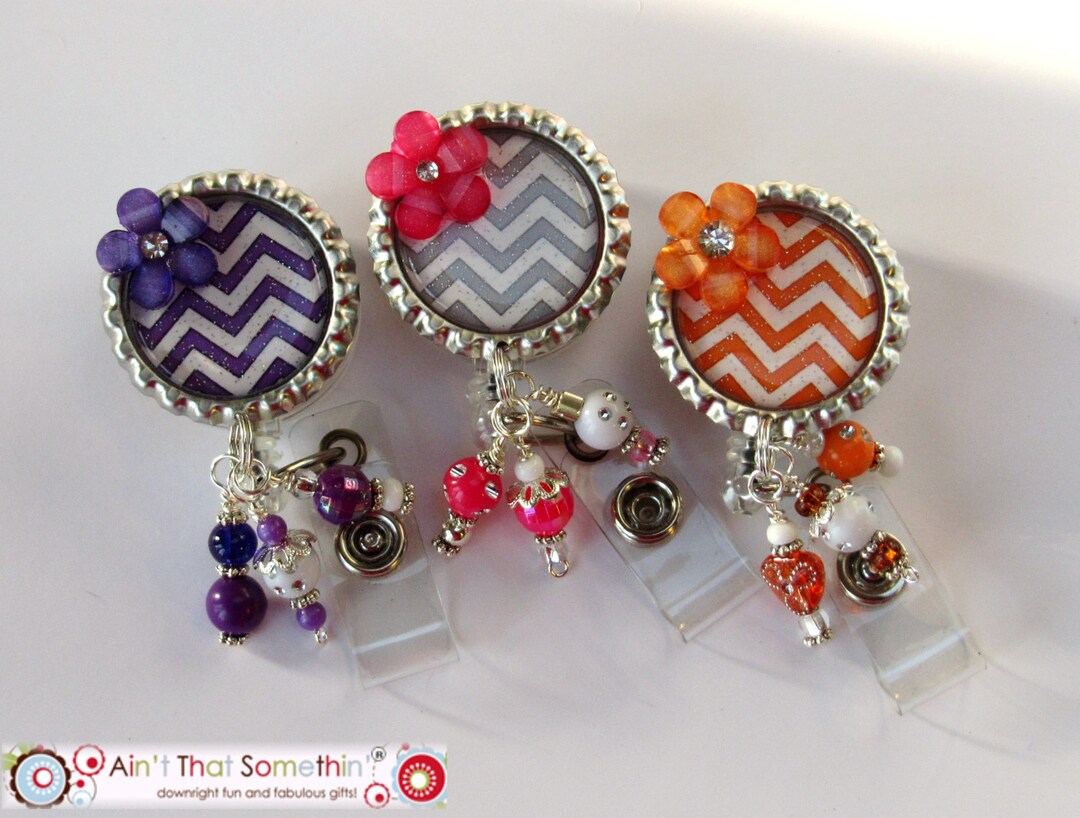 Beautiful Spring Chevrons Retractable Badge Reel - Professional Badge ...