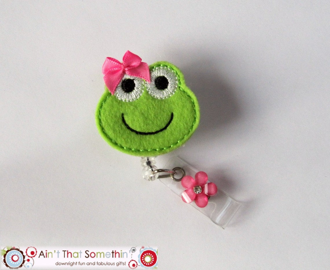 Frog Face Retractable Badge Reel Frog Badge Clip Cute ID - Etsy