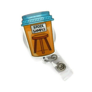 Stool Sample Cute Resin Funny ID Badge Reel for Lab Tech, Nurse, Gastro ...