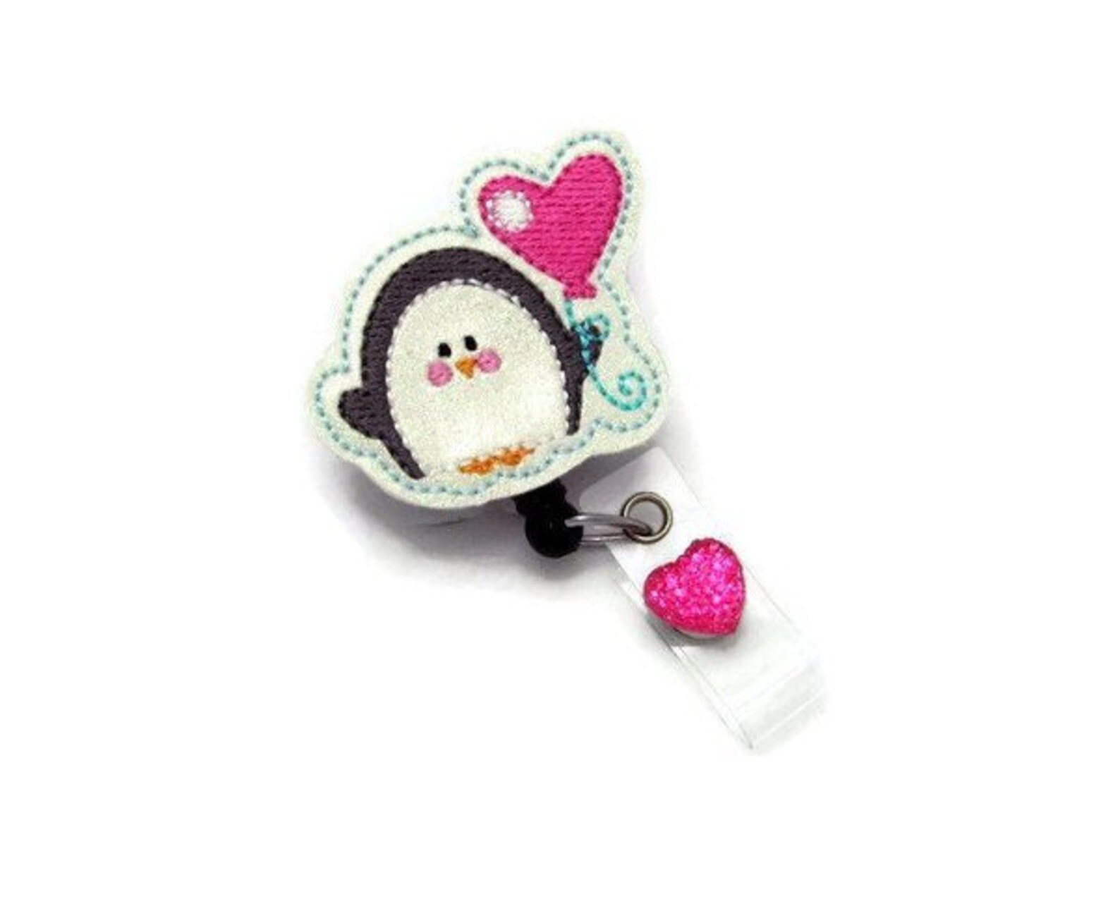 Penguin Badge Reel - Valentine Badge Reel - Cute Badge Reel - ID Badge ...