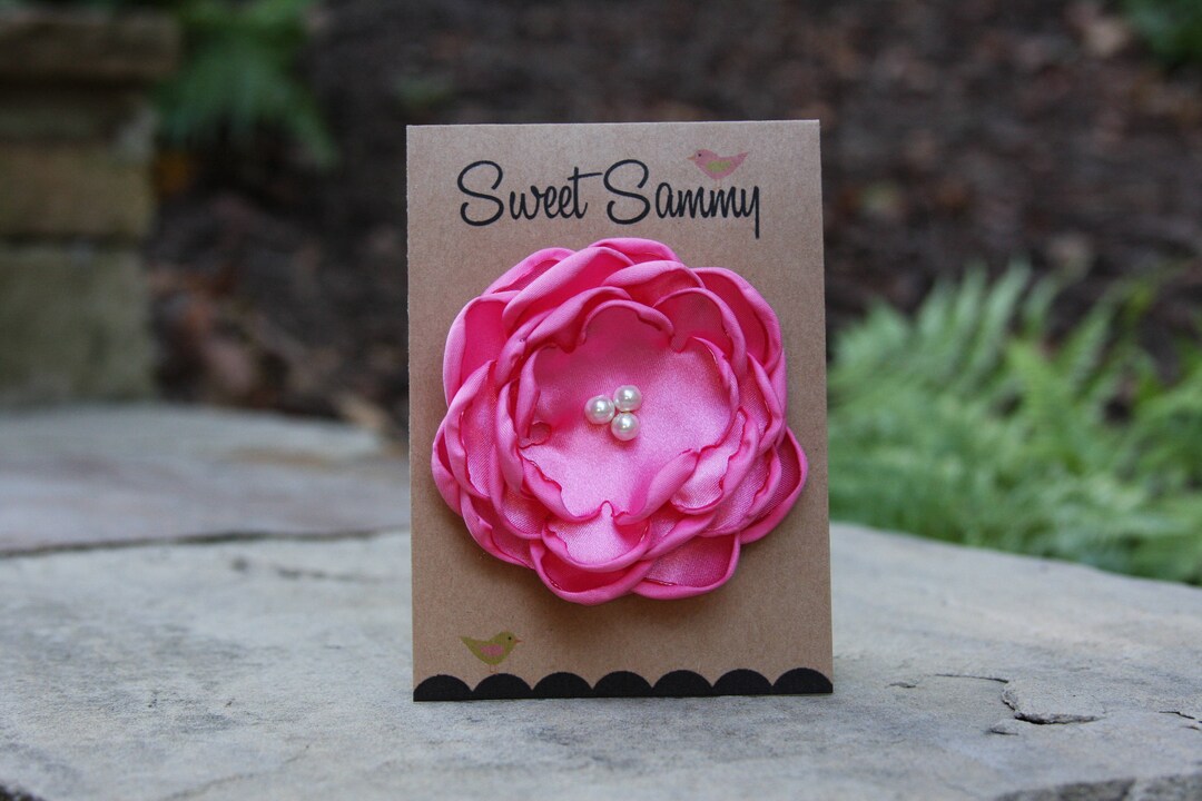 34 Colors Medium Satin Flower Pin, Pink Satin Flower Pin - Etsy