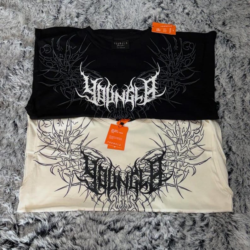 Youngla Gothic Wings Vector Art, Editable Streetwear SVG T-shirt Design ...