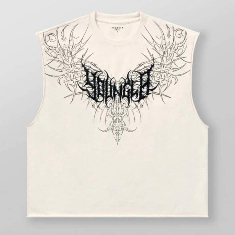 Youngla Gothic Wings Vector Art, Editable Streetwear SVG T-shirt Design ...