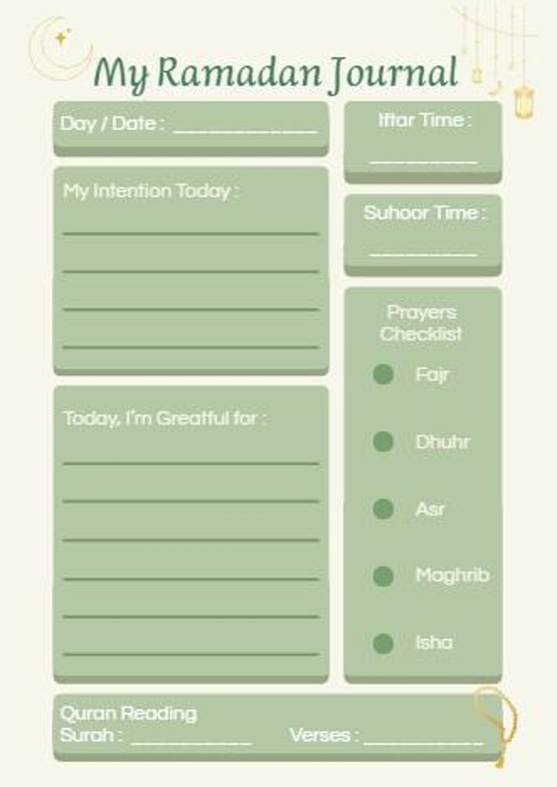 EN Ramadan Planner Digital | Minimal Journal | Guided Reflection ...