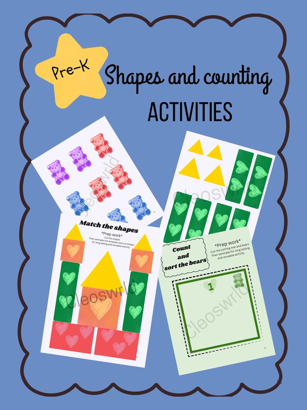 Pre-k Shapes and Counting Activities! - Etsy