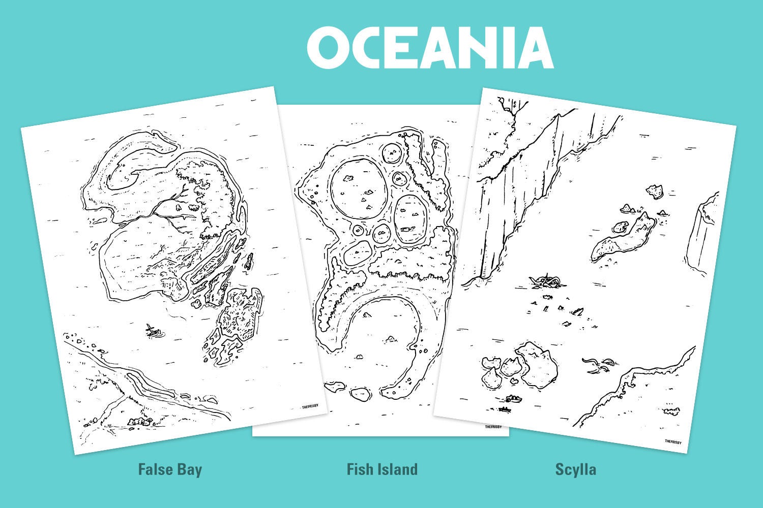 Oceania Map Coloring Pages - Etsy