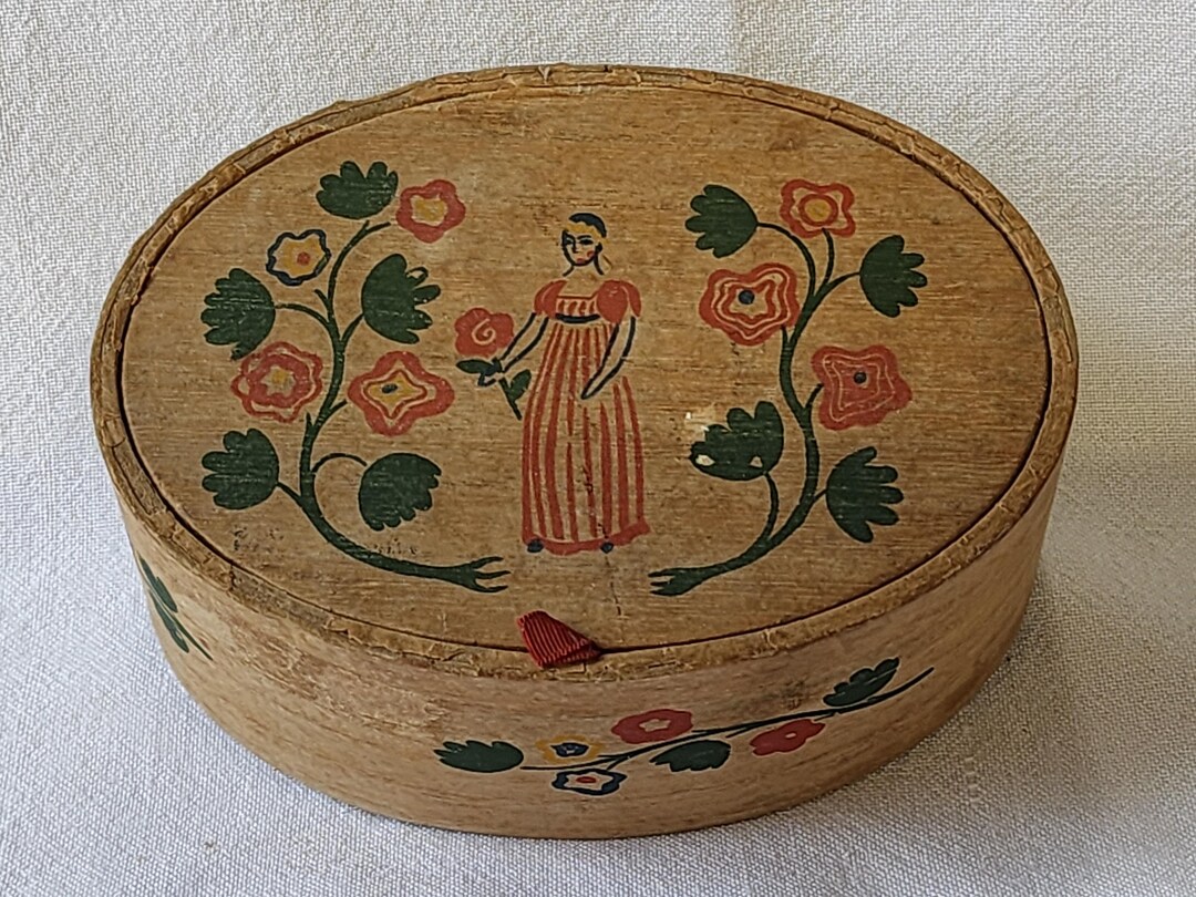 Vintage USA Paper Mache ? Box Old Spice Dusting Powder Amish Primitive ...